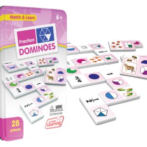 Junior Learning JL485 Fraction Dominoes, Multi 7.8 H x 4.7 L x 1.5 W