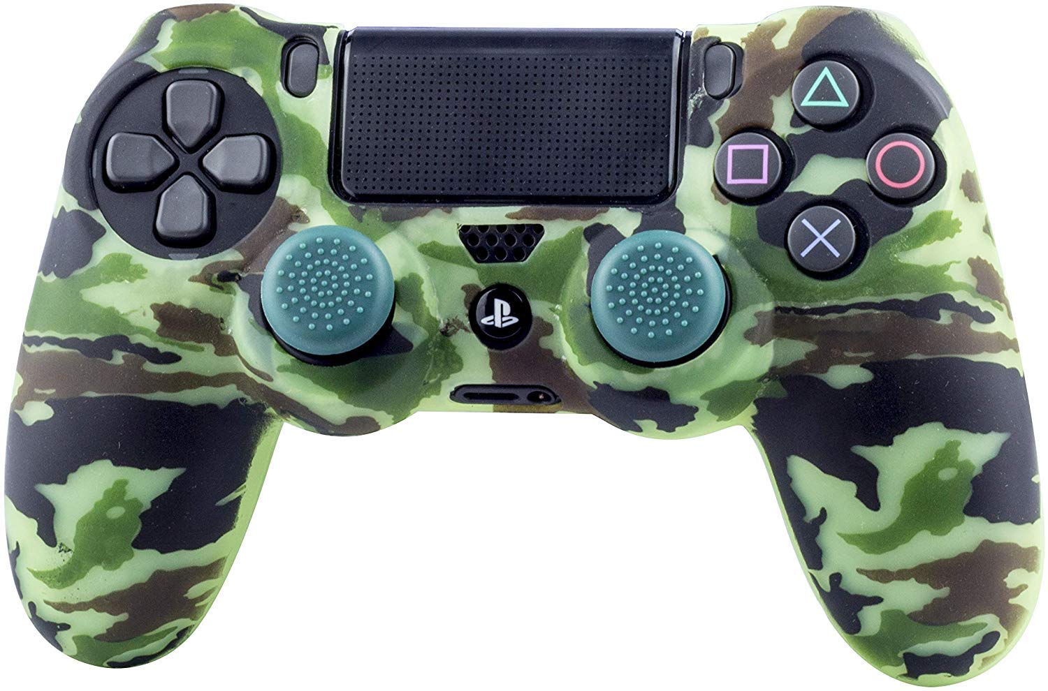 Silicone Skin + Thumb Grips Camo Woodland (PS4)