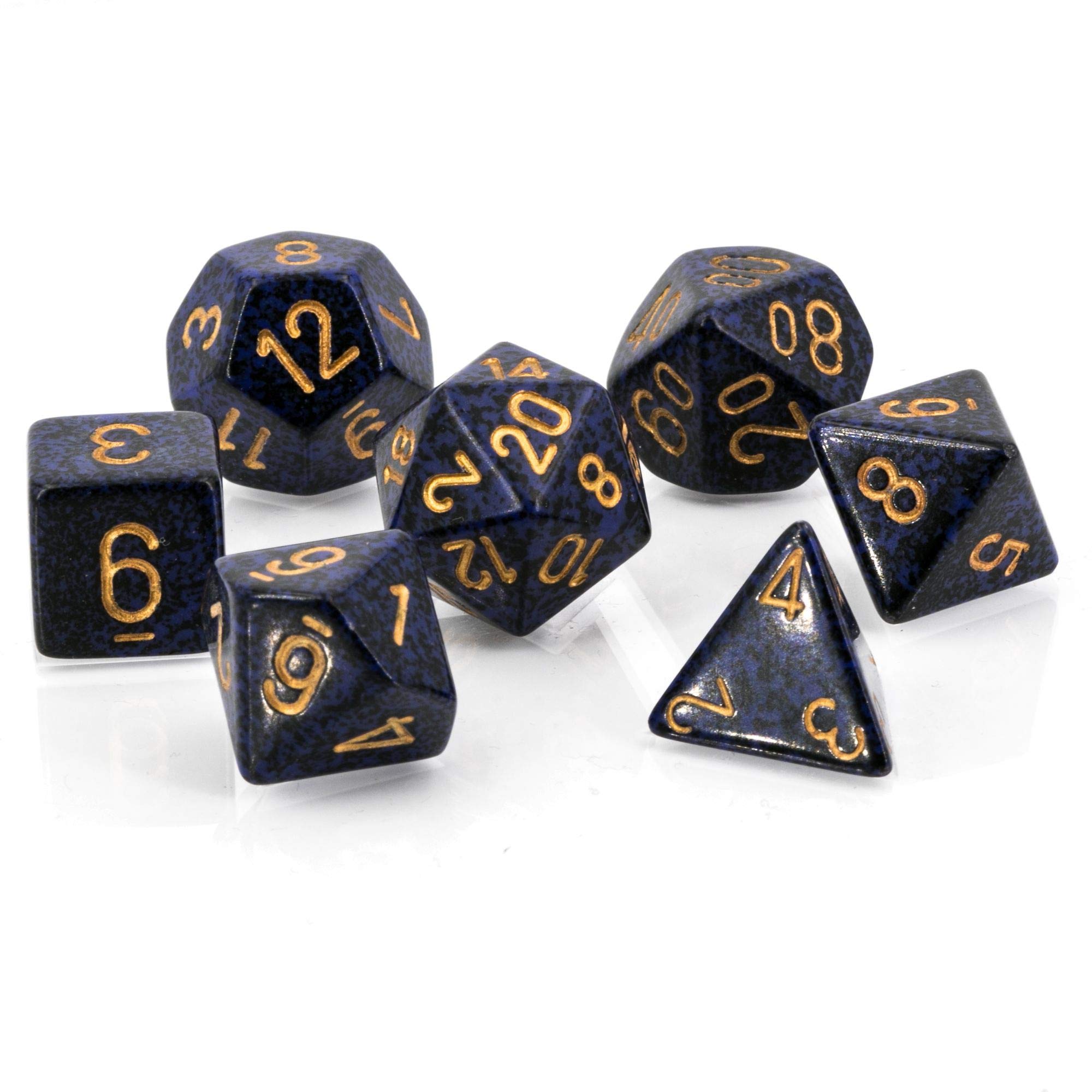 Chessex CHX25337 Dice-Speckled Golden Cobalt Set