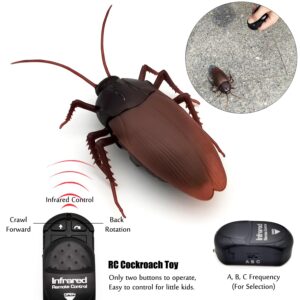 Tipmant RC Cockroach Remote Control Car Vehicle Animal Toys Electronic Realistic Fake Big Insect Bug Glowing Eyes Kids Gift