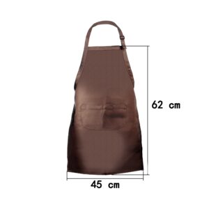 BCP Waterproof Anti-oil Adjustable Durable Open Back Artists Aprons with Sleeveslet For Painting Kindergarten Art Craft Cooking Age 12 years old (Dark Brown)