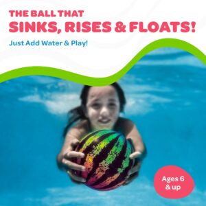 Watermelon Ball The Original Pool Toys for Kids Ages 8-12 - 6.5 inch Pool Ball for Teens, Adults, Family - Pool Games, Pool Toys, Fun Swimming Pool Games, Water Football, Diving and Beach Ball Play