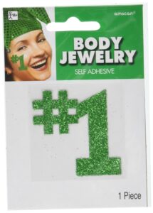 amscan green #1 body jewelry, party accessory, 24 ct.