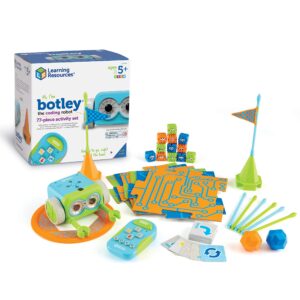 learning resources botley the coding robot activity set - 77 pieces, ages 5+, screen-free coding robots for kids, stem toys for kids, programming for kids