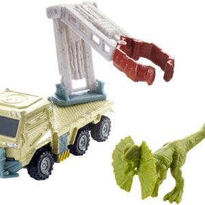 MATCHBOX JURASSIC WORLD DINO TRANSPORTERS DILOPHO-LOADER Vehicle and figure