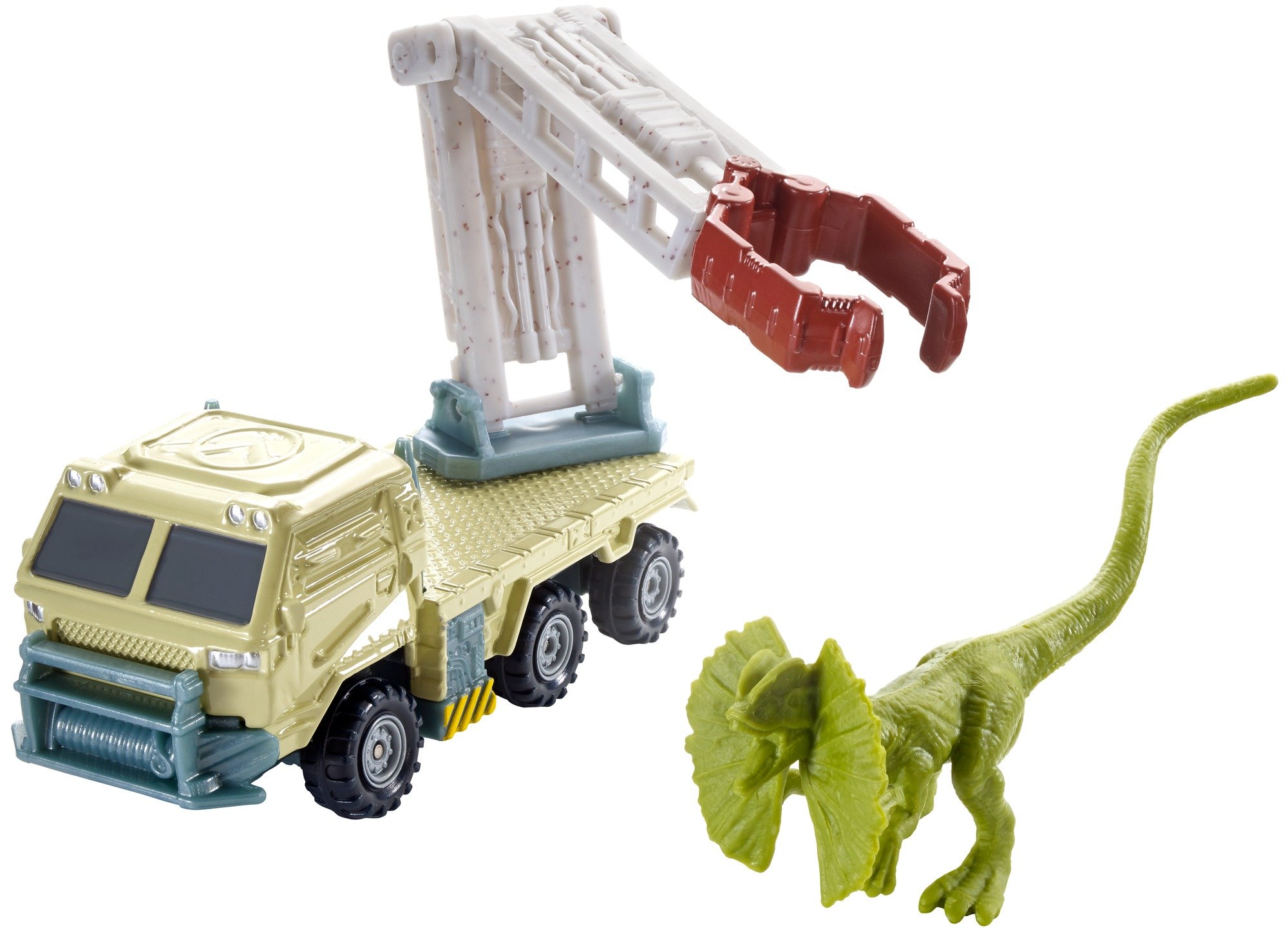 MATCHBOX JURASSIC WORLD DINO TRANSPORTERS DILOPHO-LOADER Vehicle and figure