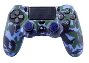 silicone skin + thumb grips camo navy (ps4)