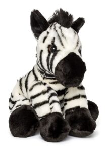 wildlife tree 12 inch stuffed zebra plush - soft and floppy animal kingdom collection toy for creative play and learning