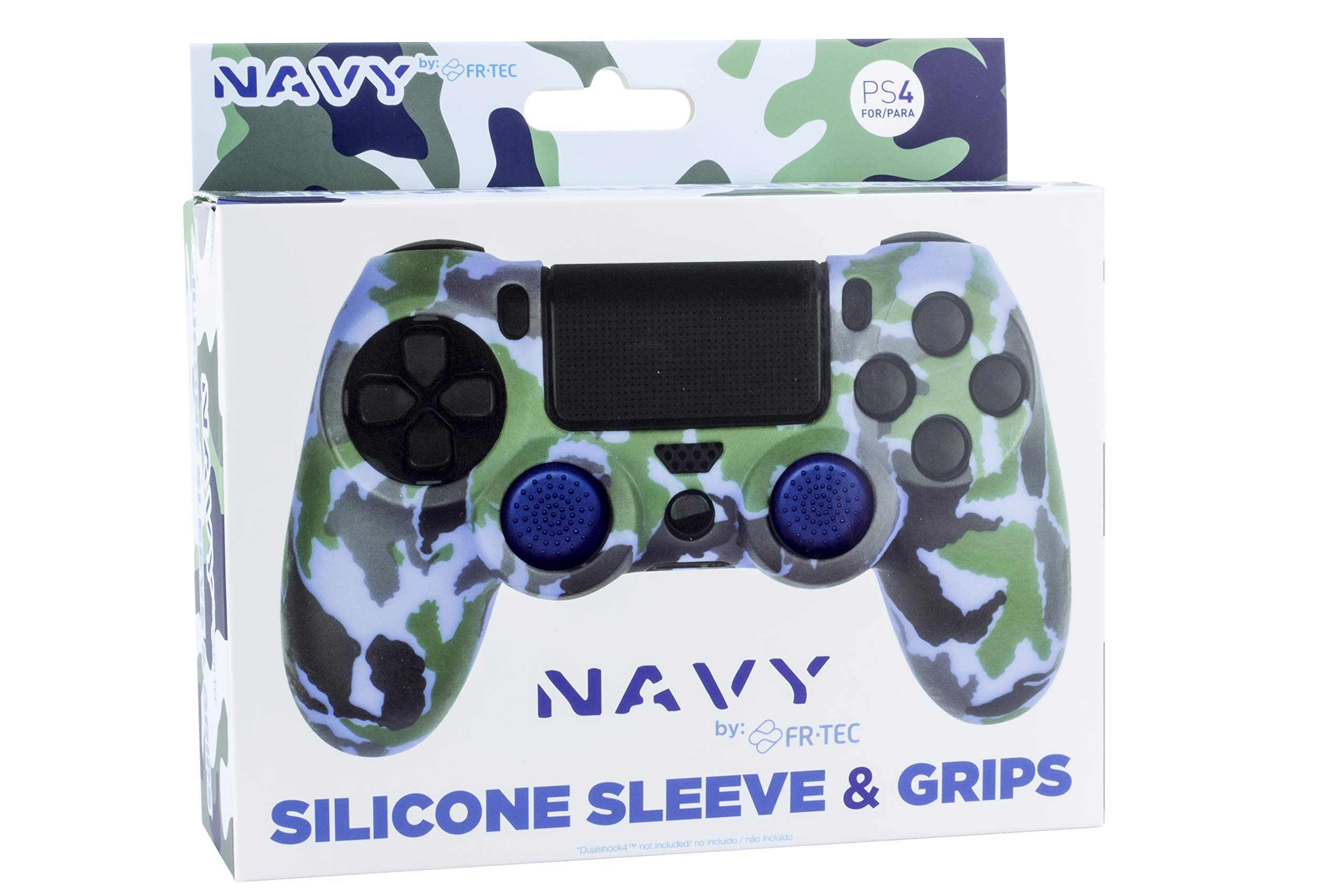 Silicone Skin + Thumb Grips Camo Navy (PS4)