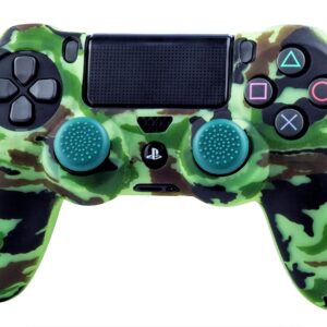 Silicone Skin + Thumb Grips Camo Woodland (PS4)