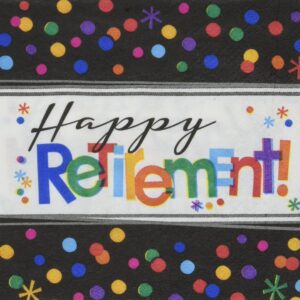 officially retired multicolor beverage napkins - 5"x5" (pack of 192), perfect for retirement parties & milestone celebrations