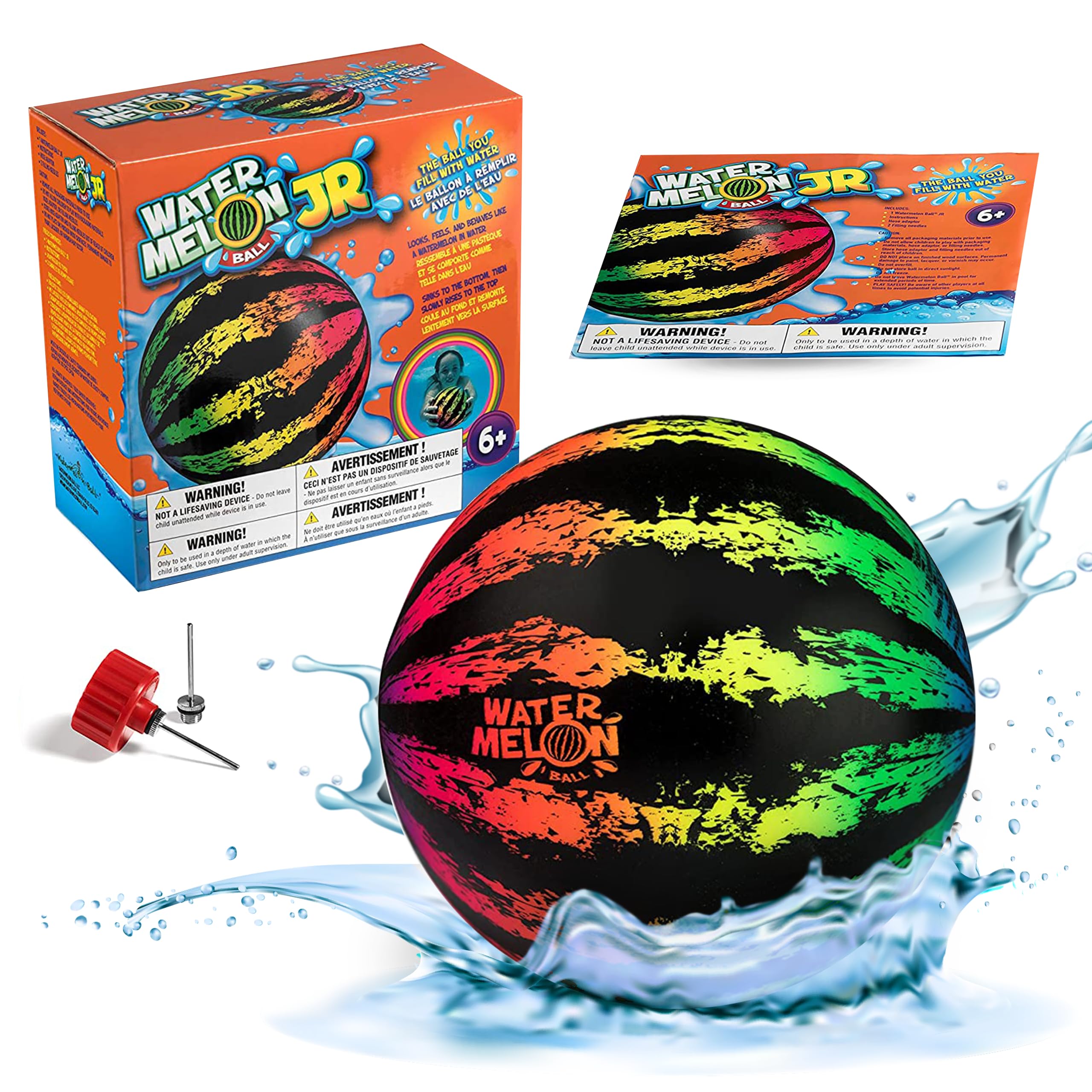 Watermelon Ball The Original Pool Toys for Kids Ages 8-12 - 6.5 inch Pool Ball for Teens, Adults, Family - Pool Games, Pool Toys, Fun Swimming Pool Games, Water Football, Diving and Beach Ball Play