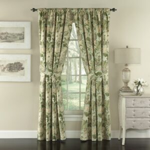 waverly - 14916100x084mst garden glory-rod pocket curtains for living room, double panel, 84x100, mist