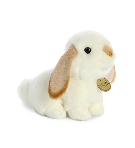 Aurora - Miyoni - 8" Lop Eared Rabbit with Tan Ears, White and Tan