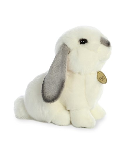 Aurora® Realistic Miyoni® Lop Eared Rabbit Stuffed Animal - Lifelike Detail - Cherished Companionship - Grey 11 Inches