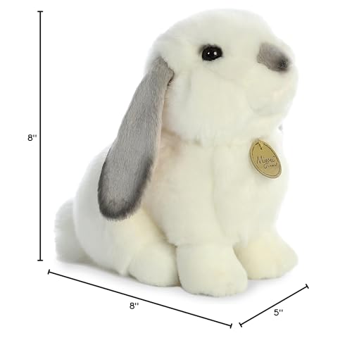 Aurora® Realistic Miyoni® Lop Eared Rabbit Stuffed Animal - Lifelike Detail - Cherished Companionship - Grey 11 Inches