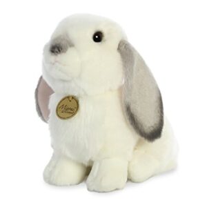 Aurora® Realistic Miyoni® Lop Eared Rabbit Stuffed Animal - Lifelike Detail - Cherished Companionship - Grey 11 Inches