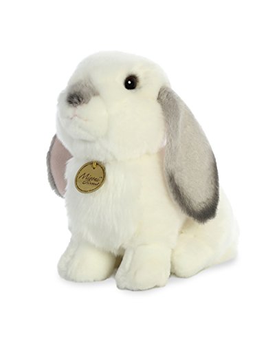 Aurora® Realistic Miyoni® Lop Eared Rabbit Stuffed Animal - Lifelike Detail - Cherished Companionship - Grey 11 Inches