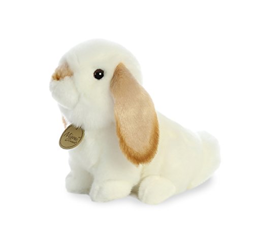 Aurora - Miyoni - 8" Lop Eared Rabbit with Tan Ears, White and Tan