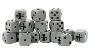 warlord games, german balkenkreuz d6 bolt action (16) dice