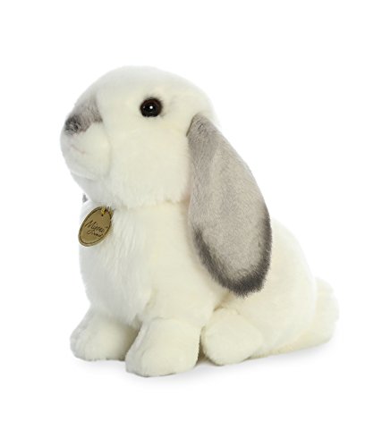 Aurora® Realistic Miyoni® Lop Eared Rabbit Stuffed Animal - Lifelike Detail - Cherished Companionship - Grey 11 Inches