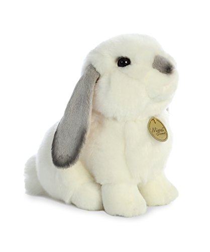 Aurora® Realistic Miyoni® Lop Eared Rabbit Stuffed Animal - Lifelike Detail - Cherished Companionship - Grey 11 Inches