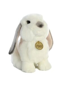 aurora® realistic miyoni® lop eared rabbit stuffed animal - lifelike detail - cherished companionship - grey 11 inches