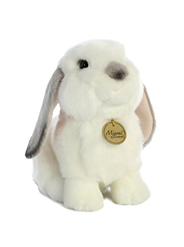 Aurora® Realistic Miyoni® Lop Eared Rabbit Stuffed Animal - Lifelike Detail - Cherished Companionship - Grey 11 Inches