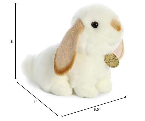 Aurora - Miyoni - 8" Lop Eared Rabbit with Tan Ears, White and Tan