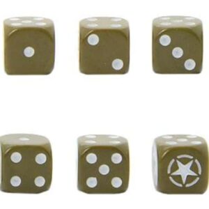 US Army - Allied Star D6 Dice Set (16) Bolt Action by Warlord Games