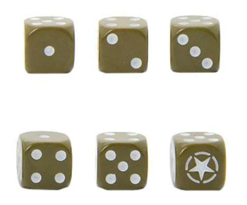 US Army - Allied Star D6 Dice Set (16) Bolt Action by Warlord Games