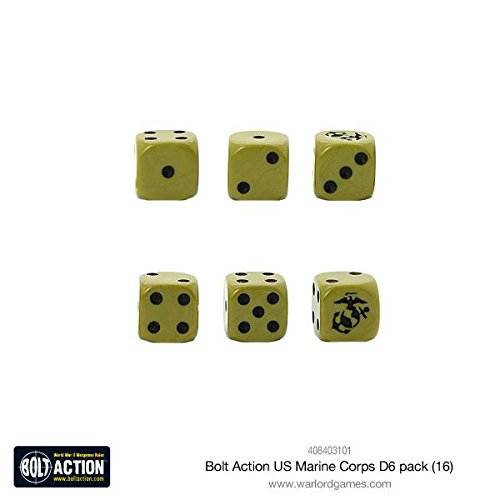 Bolt Action Warlord Games, US Marine Corps D6 (16) Dice