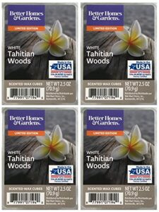 better homes and gardens white tahitian woods scented wax cubes - 4-pack