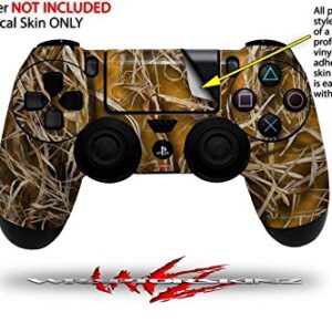 WraptorSkinz Skin Compatible with Sony PS4 Dualshock Controller PlayStation 4 Original Slim and Pro WraptorCamo Grassy Marsh Camo Orange (Controller NOT Included)