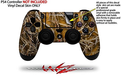 WraptorSkinz Skin Compatible with Sony PS4 Dualshock Controller PlayStation 4 Original Slim and Pro WraptorCamo Grassy Marsh Camo Orange (Controller NOT Included)