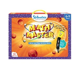 skillmatics educational game : math master | reusable activity mats with 2 dry erase markers | gifts & learning tools for ages 6-9