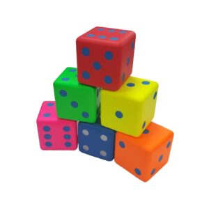 macro giant 3.2 inch pu soft foam playing dice, set of 6, round edge, toy brick, board games, math teaching, family game, wedding games, kid toy gifts, educational toy