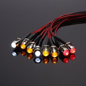 8 led light kit white red yellow for 1/10 1/8 traxxas redcat rc4wd tamiya rc car