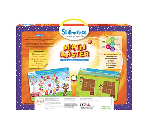 Skillmatics Educational Game : Math Master | Reusable Activity Mats with 2 Dry Erase Markers | Gifts & Learning Tools for Ages 6-9