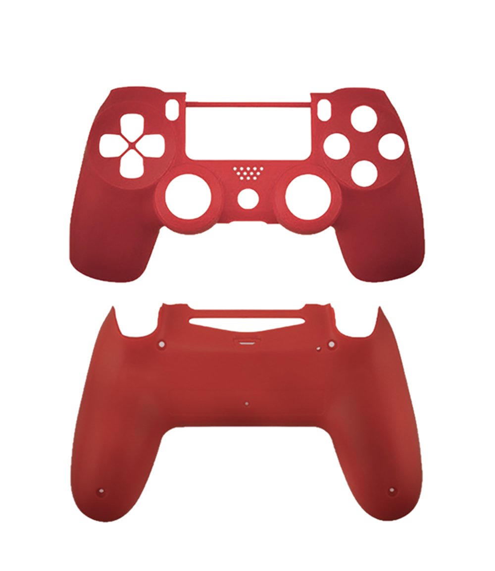 Ambertown Replacement Full Housing Shell Case Cover with Buttons Mod Kit for PS4 Pro Slim for Sony Playstation 4 Dualshock 4 PS4 Slim Pro Wireless Controller - Red