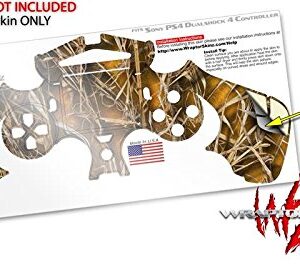 WraptorSkinz Skin Compatible with Sony PS4 Dualshock Controller PlayStation 4 Original Slim and Pro WraptorCamo Grassy Marsh Camo Orange (Controller NOT Included)