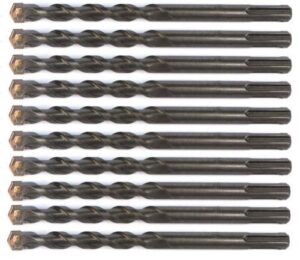 drillforce 10pcs 7/16 inch x 6 inch sds plus hammer drill bits, rotary hammer drill bits, ideal for drill holes into masonry, concrete, brick & cinder block.