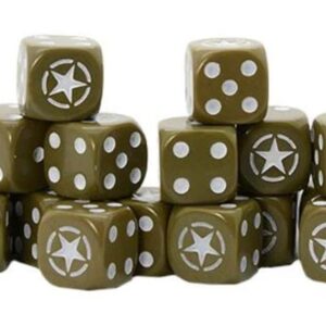 US Army - Allied Star D6 Dice Set (16) Bolt Action by Warlord Games