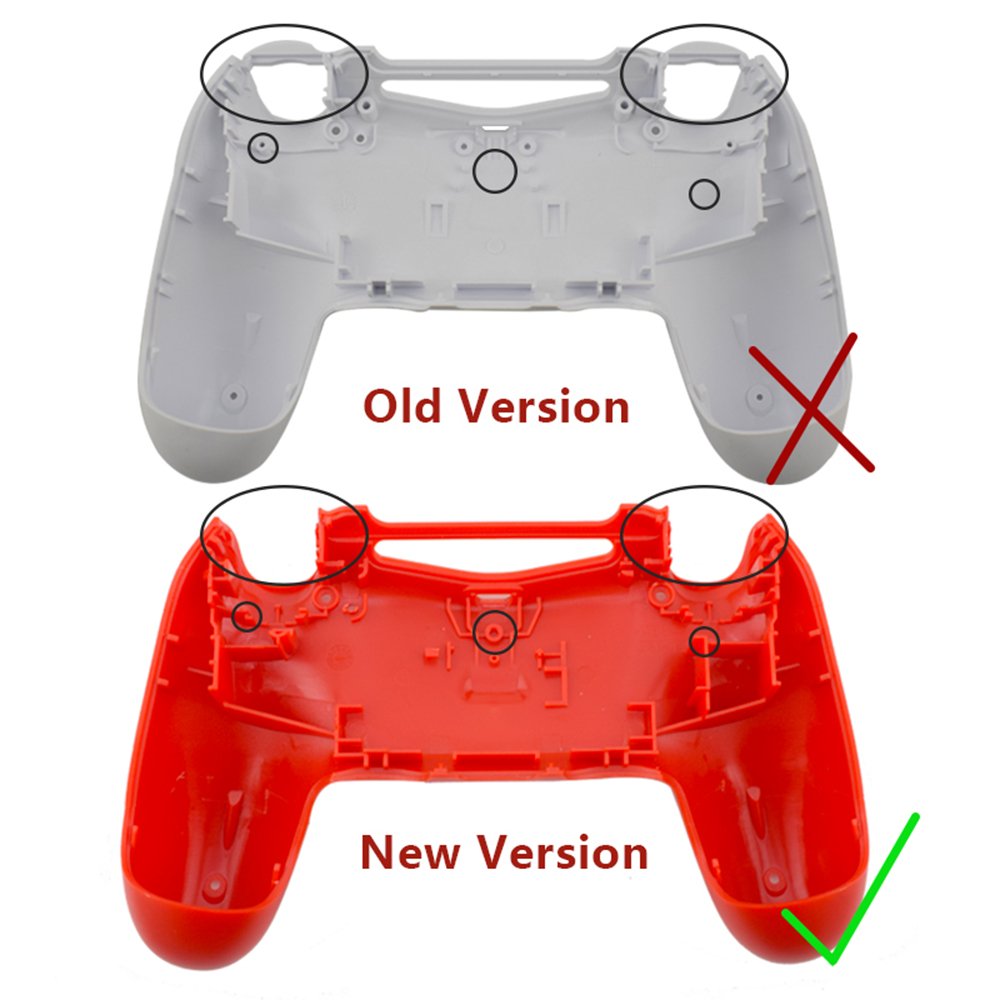 Ambertown Replacement Full Housing Shell Case Cover with Buttons Mod Kit for PS4 Pro Slim for Sony Playstation 4 Dualshock 4 PS4 Slim Pro Wireless Controller - Red