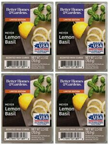 better homes and gardens meyer lemon basil scented wax cubes - 4-pack