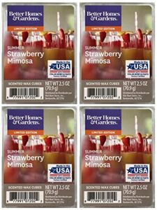 better homes and gardens summer strawberry mimosa scented wax cubes - 4-pack