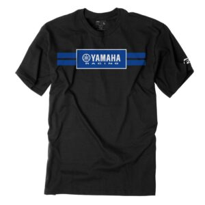 factory effex mens short sleeve yamaha racing stripes t shirt, black, xx-large us