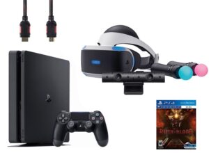 playstation vr start bundle 5 items: vr start bundle,sony ps4 slim 1tb console - jet black,vr game disc psvr until dawn: rush of blood