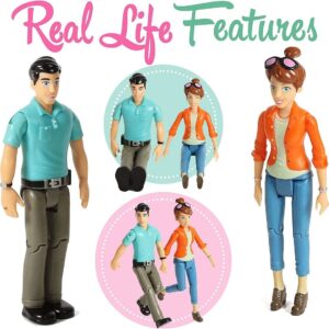 Beverly Hills Doll Collection TM Sweet Li'l Family Dollhouse People Set of 2 Action Figures Set Mom and Dad, Doll House Accessories for Toddlers