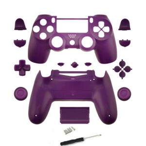 replacement full housing shell case cover with buttons mod kit for ps4 pro slim for sony playstation 4 dualshock 4 ps4 slim pro wireless controller - purple